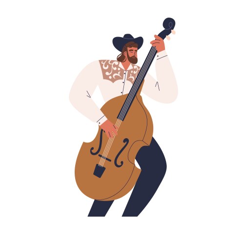 Funky bass player Royalty Free Vector Image - VectorStock