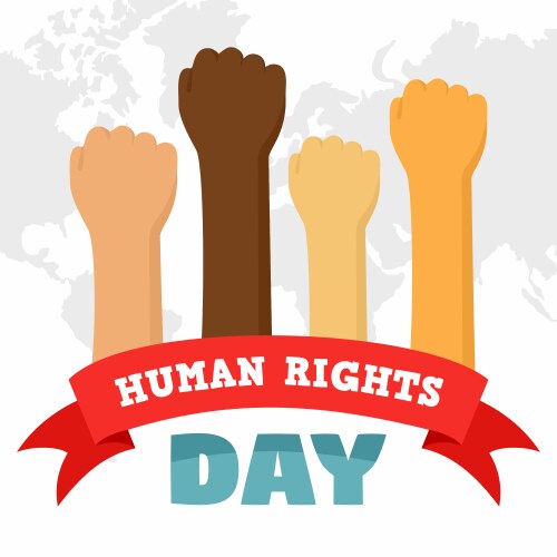 Human rights day concept background cartoon style Vector Image