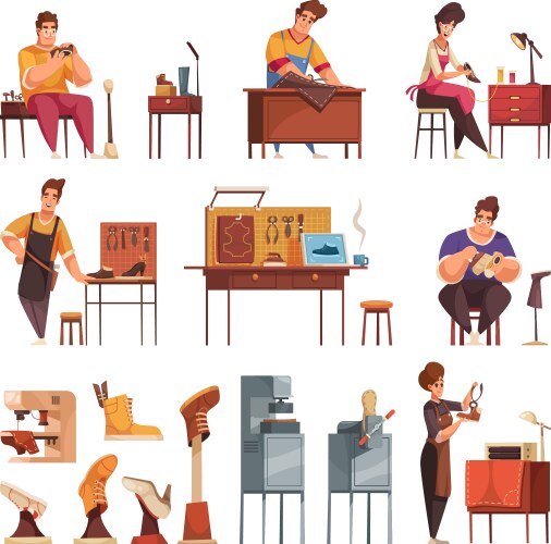 Cartoon shoemaker Royalty Free Vector Image - VectorStock