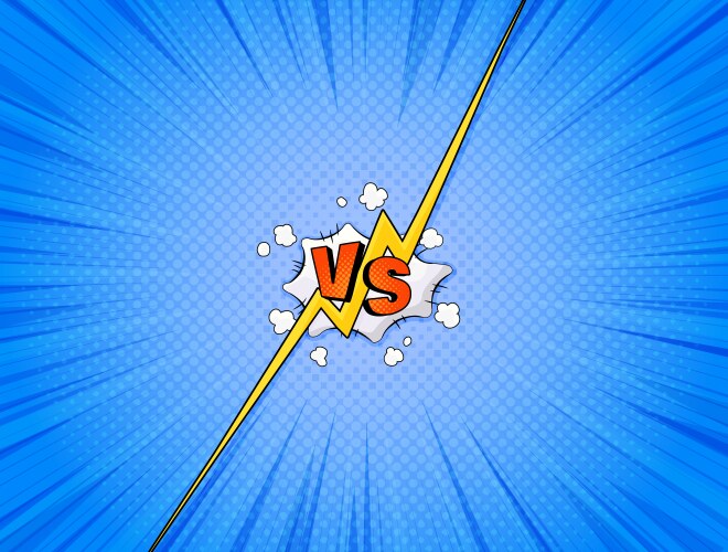 Comic versus frame vs battle fight Royalty Free Vector Image