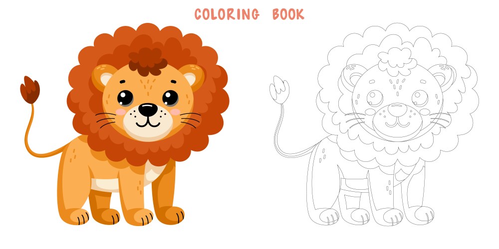 Lion Coloring Vector Images (over 16,000)