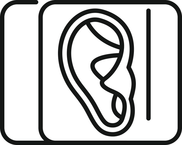 Human ear anatomy outline icon Royalty Free Vector Image