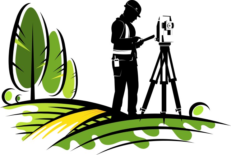 Geodetic measuring equipment engineering Vector Image