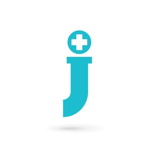 Letter j cross plus logo icon design template Vector Image