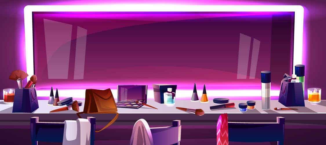 Makeup mirror with lamps Royalty Free Vector Image