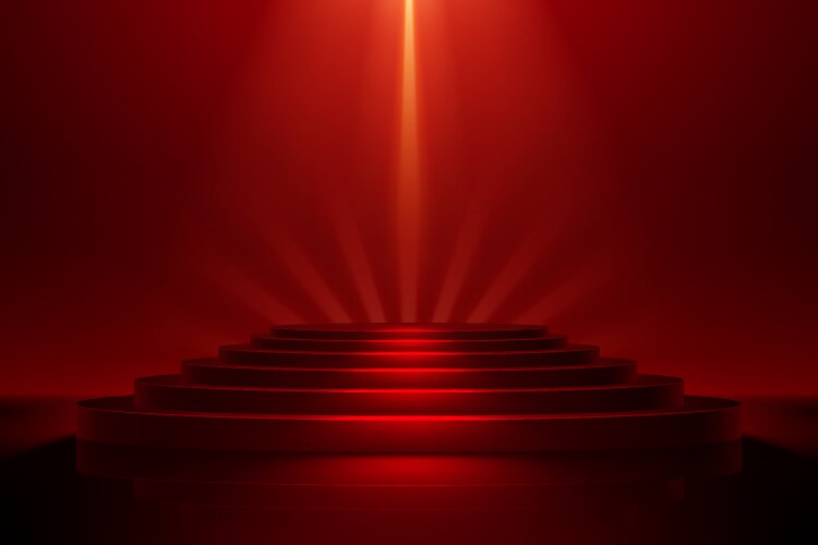 Minimalistic vip podium with light effect Vector Image