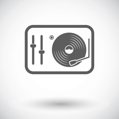 Turntable simple icon white design Royalty Free Vector Image