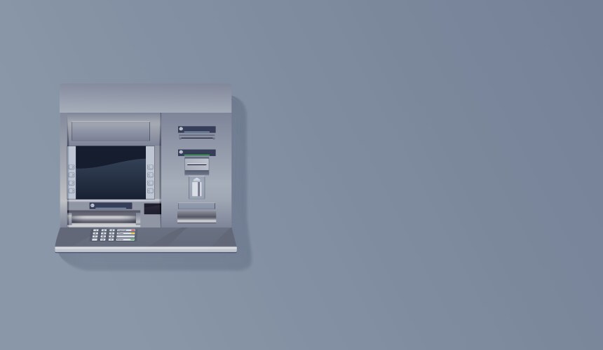 Atm screen automated teller machine monitor Vector Image