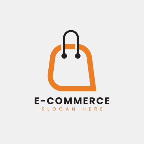 Modern ecommerce online shop store logo design Vector Image