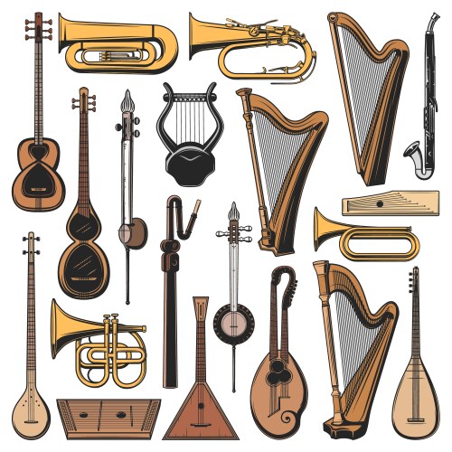 Classical Indian Musical Instrument Vector Images (over 880)