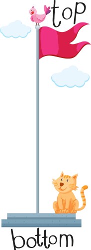 Opposite words with black and white Royalty Free Vector