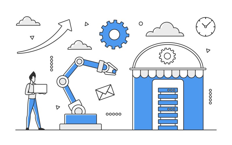 Rpa robotic process automation innovation Vector Image