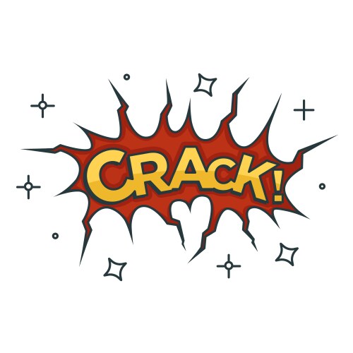 Crack wording sound effect Royalty Free Vector Image