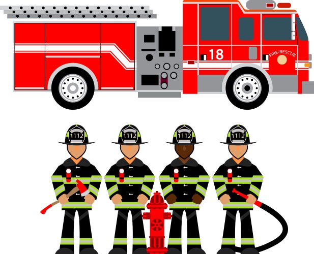 Firefighter id badge design template Royalty Free Vector
