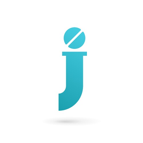 Wooden letter j font logo Royalty Free Vector Image