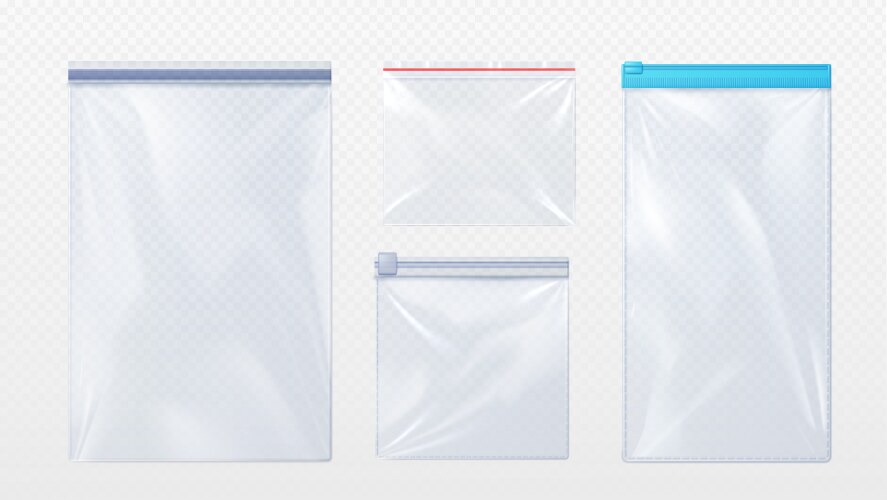 Plastic bag with zip locker mockup Royalty Free Vector Image