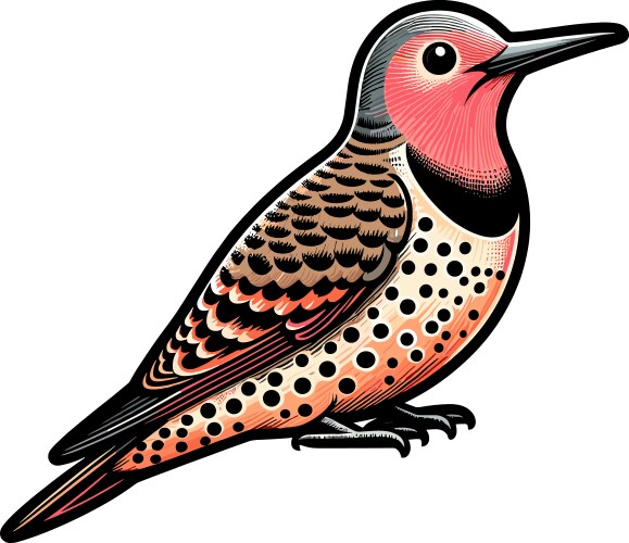 Northern flicker isolated on white background Vector Image