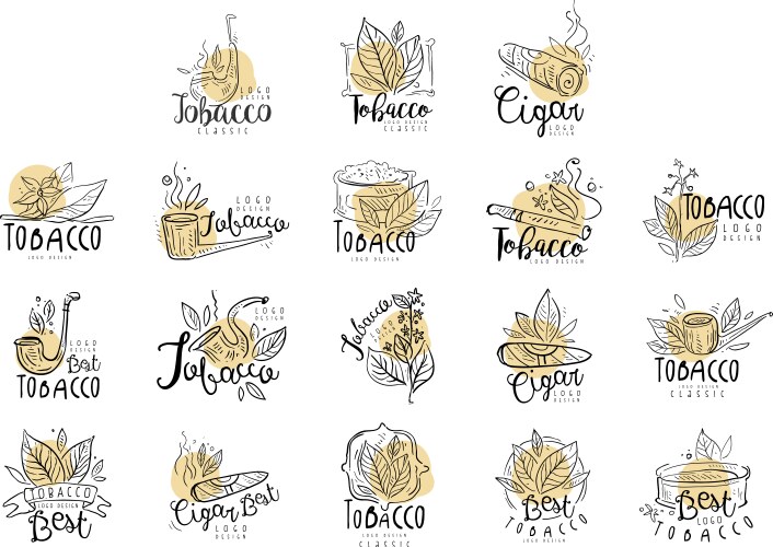 Tobacco logo design emblem for smoke shop Vector Image