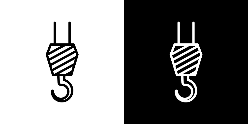 Winch hook icon set crane construction lift Vector Image