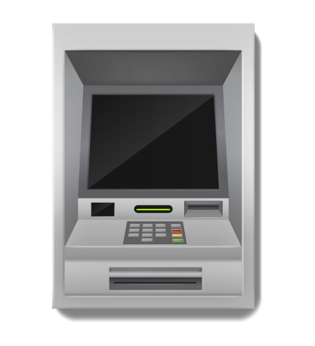 Atm screen automated teller machine monitor Vector Image