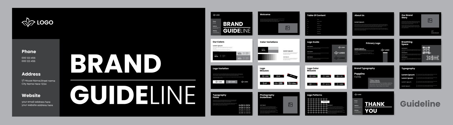 Branding Style Guide Template Royalty Free Vector Image