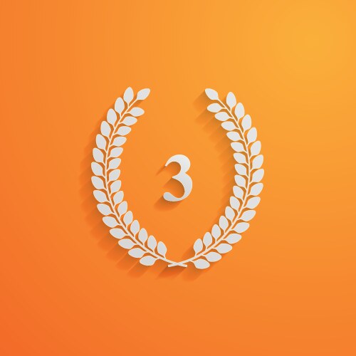 With laurel wreath 3d paper design long Royalty Free Vector