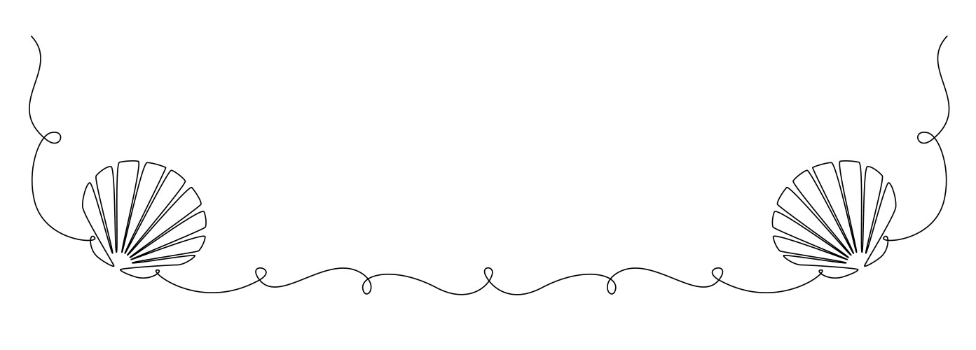 Open pearl shell continuous one line drawing Vector Image