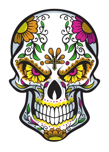 Dia de los Muertos Skull Art – Royalty-Free Vector | VectorStock