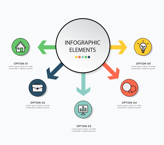Infographic template with communication icons Vector Image