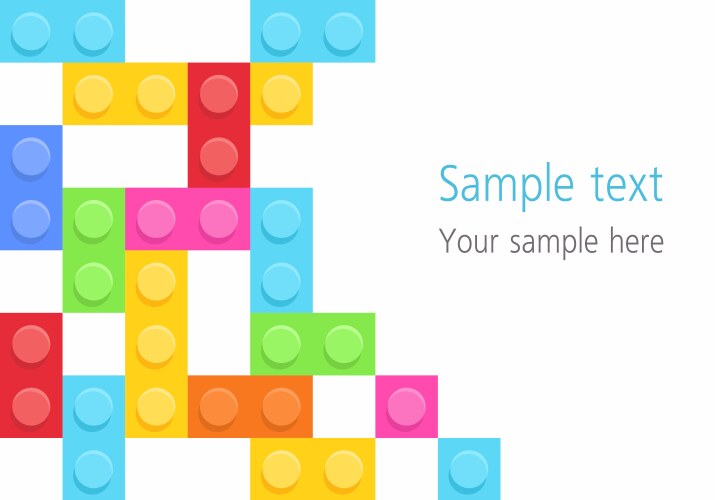 Horizontal background of plastic blocks Royalty Free Vector