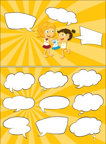 Cartoon Children with Speech Bubbles Clipart Vector Images (over 180)