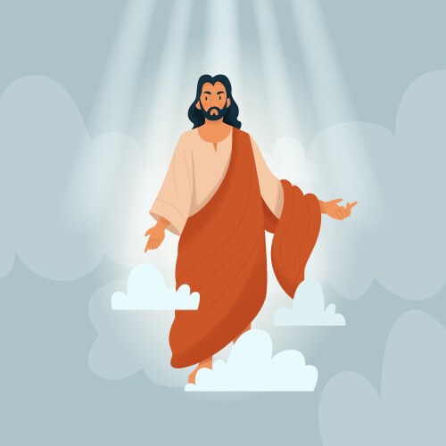 Close-up of jesus christ smiling Royalty Free Vector Image
