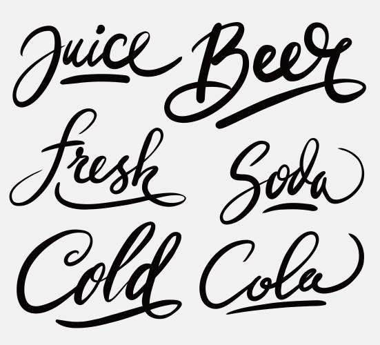 Hand drawn lettering fresh ink Royalty Free Vector Image