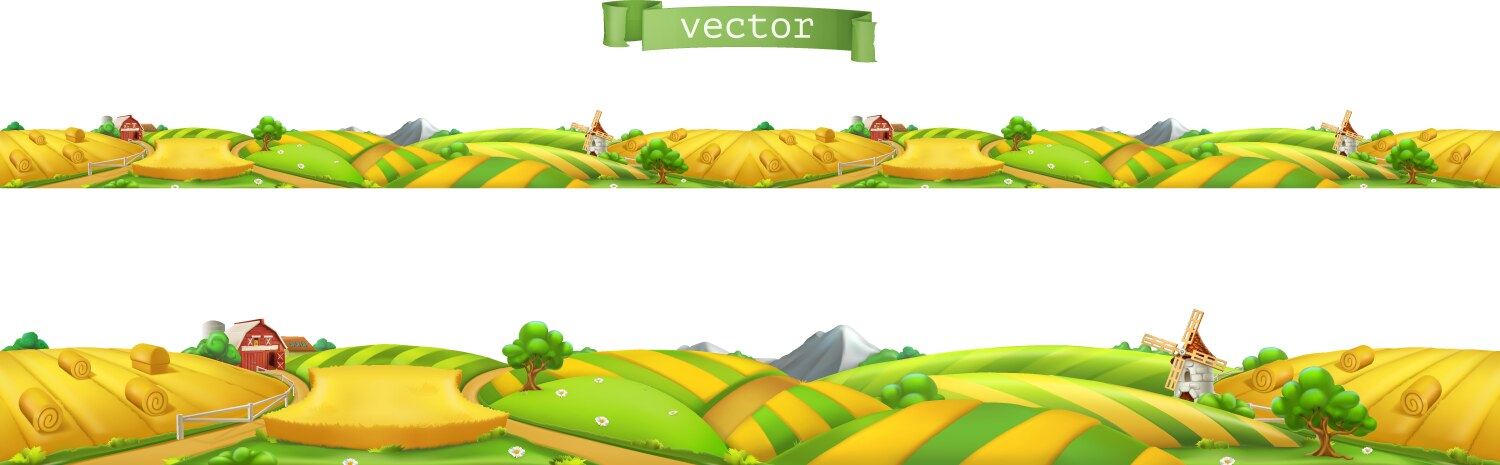 Farm Landscape with Crops Royalty Free Vector Image