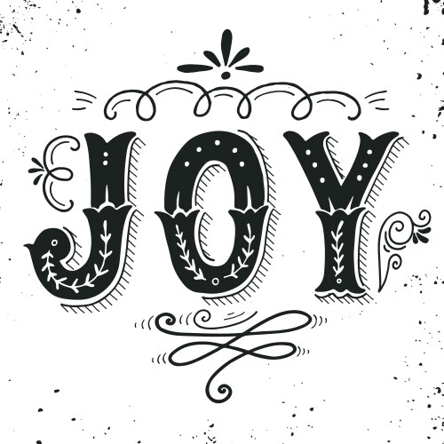Joy love peace believe christmas gold text Vector Image