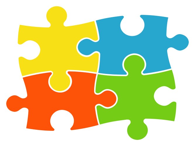 Colored jigsaw puzzle pieces Royalty Free Vector Image