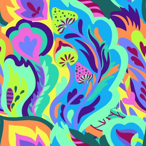 Colorful seamless pattern with chaotic floral Vector Image