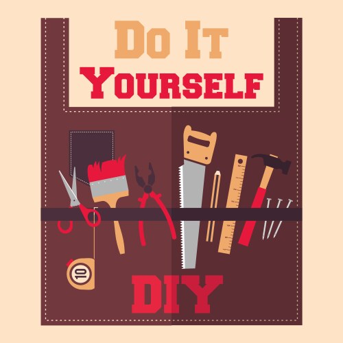 Retired carpenter fix it yourself textile Vector Image