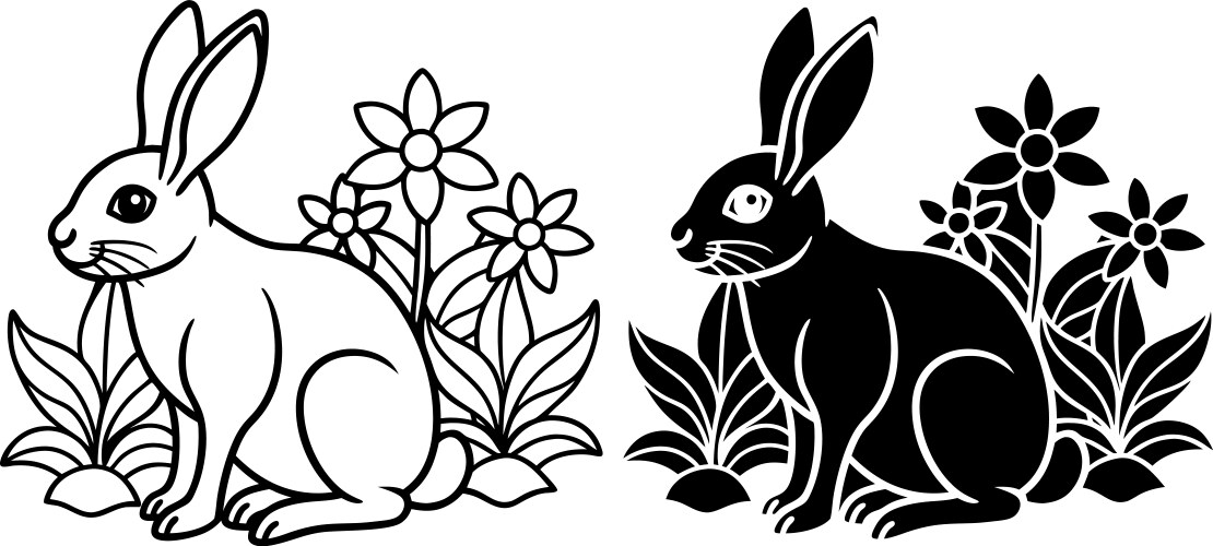 Rabbit Clipart Black and White Vector Images (over 1,100)
