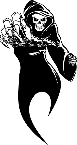 Black death with scythe Royalty Free Vector Image