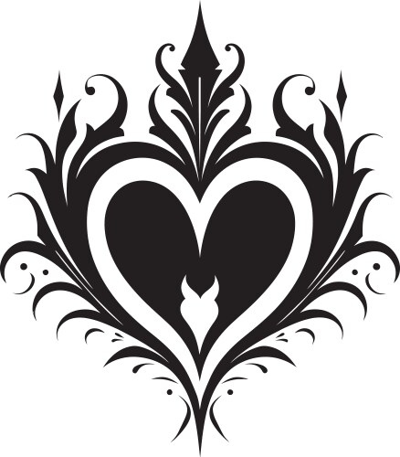 Eternal flame heraldry sacred heart icon logo Vector Image