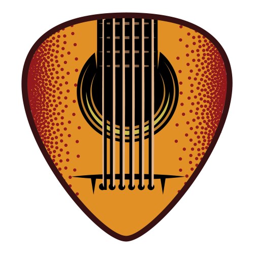 Template with stylish design of guitar plectrum Vector Image