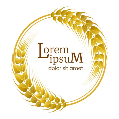Wheat wreath with space for text template seal Vector Image