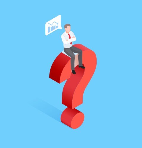 Man is thinking question mark Royalty Free Vector Image