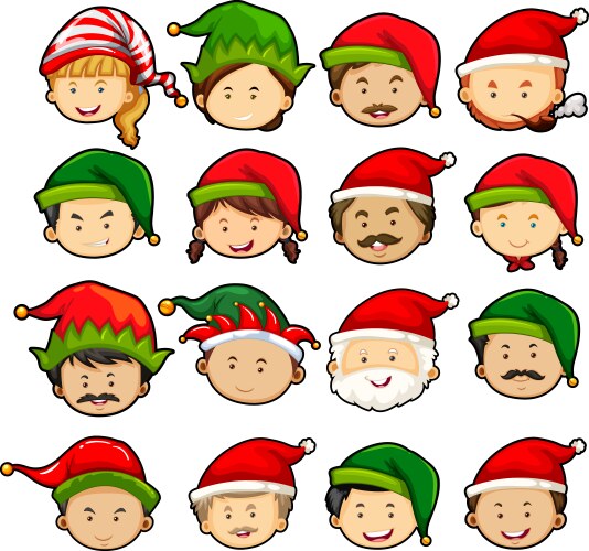 Cute cartoon christmas angels isolated on white Vector Image