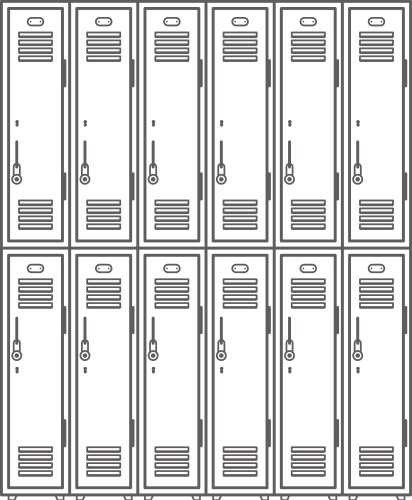 Lockers outline drawing Royalty Free Vector Image