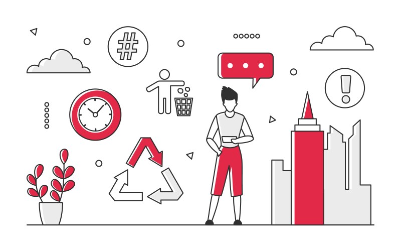 Smart waste management system isolated cartoon Vector Image