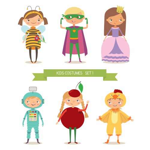 Cute little girls cartoon Royalty Free Vector Image