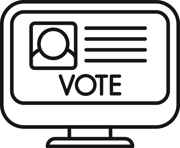 Online voting platform displaying candidate Vector Image