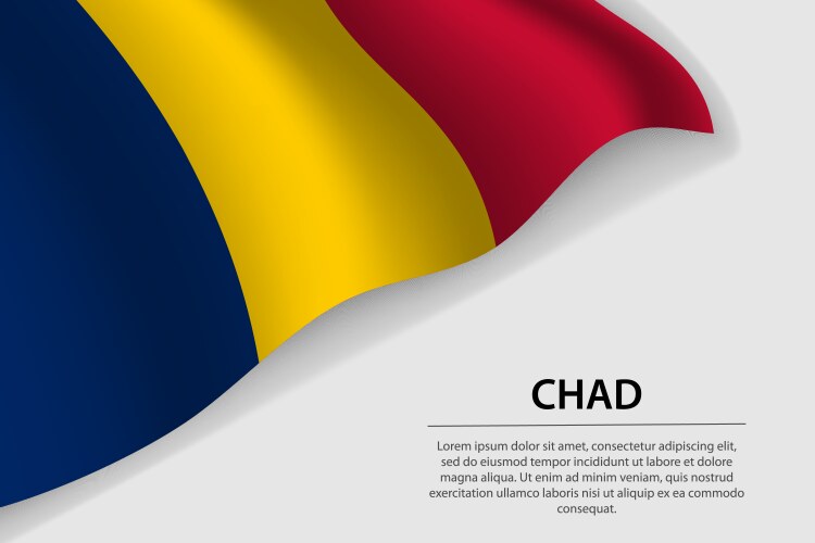 Chad National Flag Ribbon Banner Royalty Free Vector Image